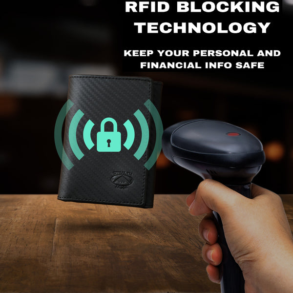 Stealth Mode Trifold RFID Blocking Carbon Fiber Wallet for Men ...