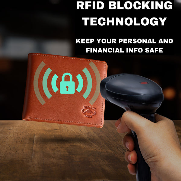 Light Brown Bifold Wallet with RFID Blocking and ID Holder - Stealth ...